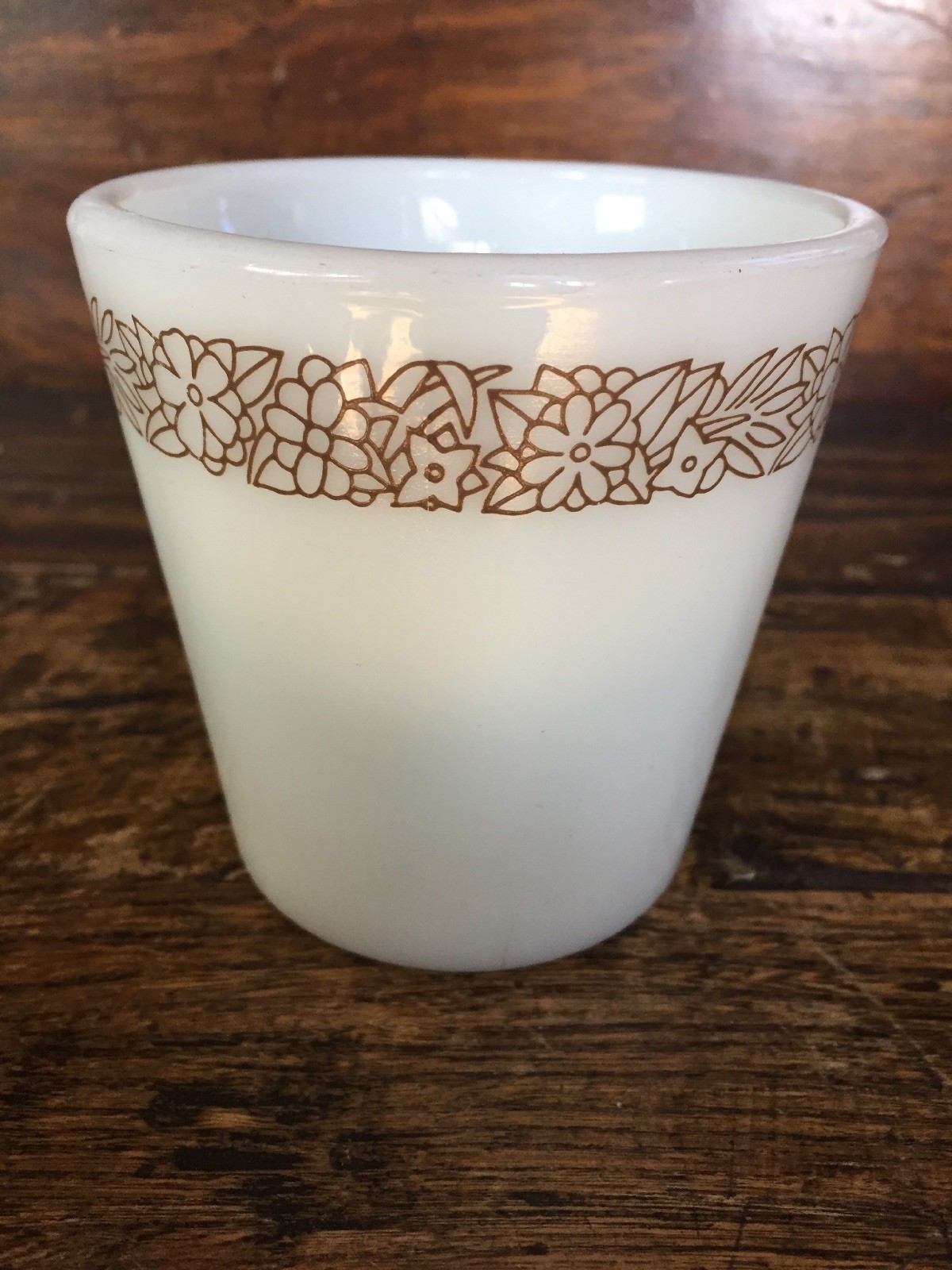 Vtg Pyrex 1410 Milk Glass Coffee Mug Woodland Pattern White Tea Cup USA ...