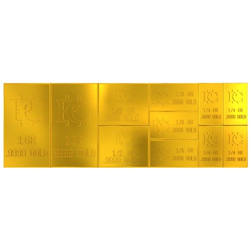 5 Grain Pure Gold Bar That Breaks into 11 Fractional Bars .9999 Gold ...