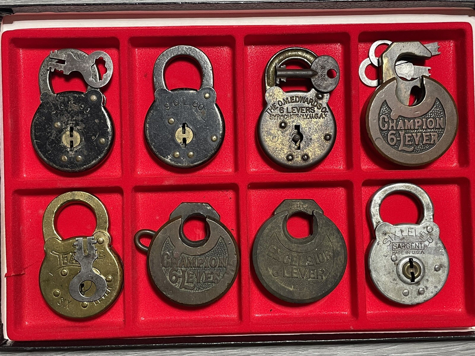 Vintage Lot Of Locks Six Lever Eagle, SGL Co, Excelsior 8 Pad Locks | eBay