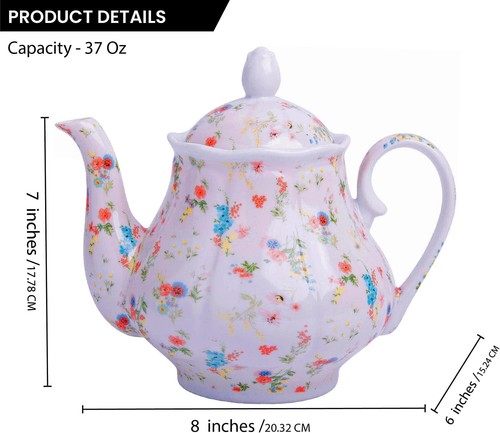 European Ceramic Teapot Coffee Pot Water Pot Porcelain Vintage Gift Tea ...