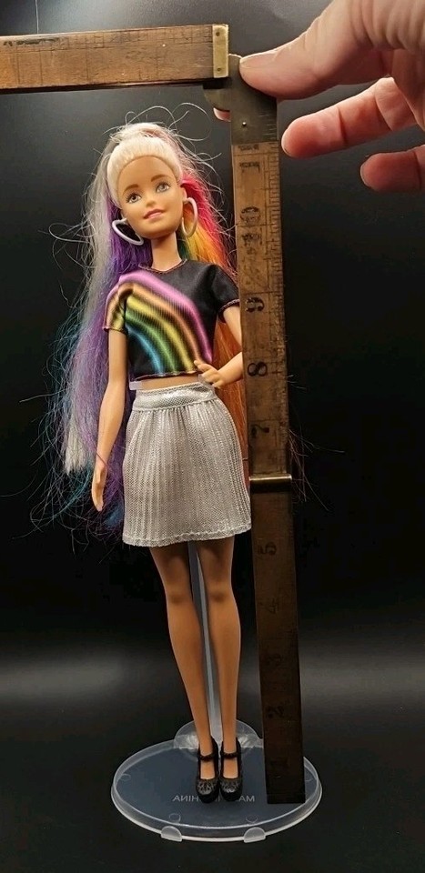 Barbie FXN96 Rainbow Sparkle Hair Doll Multicolor Original Shirt Skirt ...