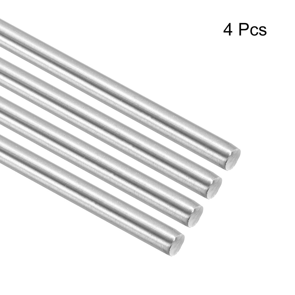 304 Stainless Steel Round Rods, 5mm x 400mm Solid Shaft Rods, Pack of 4 ...