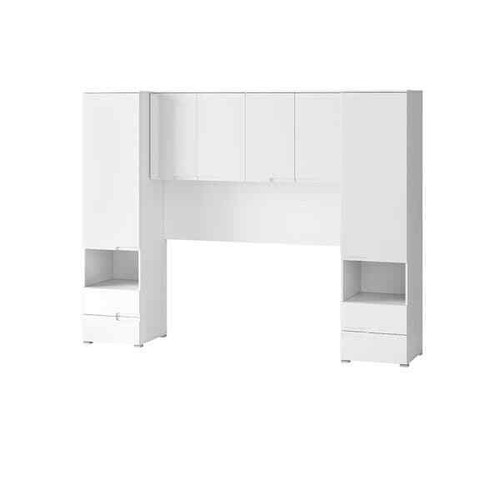Cellini White High Gloss 6 Door OverBed Storage Unit Wardrobe Bedroom ...