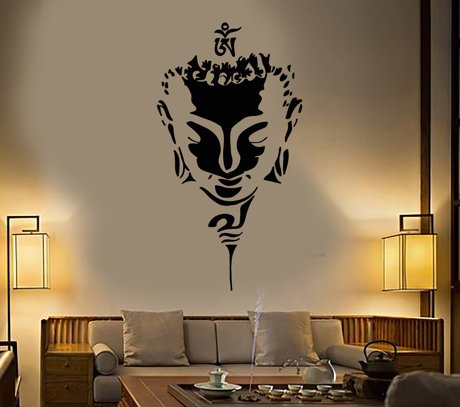 Vinyl Wall Decal Buddha Head Face Buddhism Yoga Stickers (1652ig) | eBay