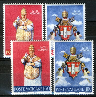 Vatican 1959, Coronation of Pope Johannes XXIII set VF MNH, Mi 303-306 ...