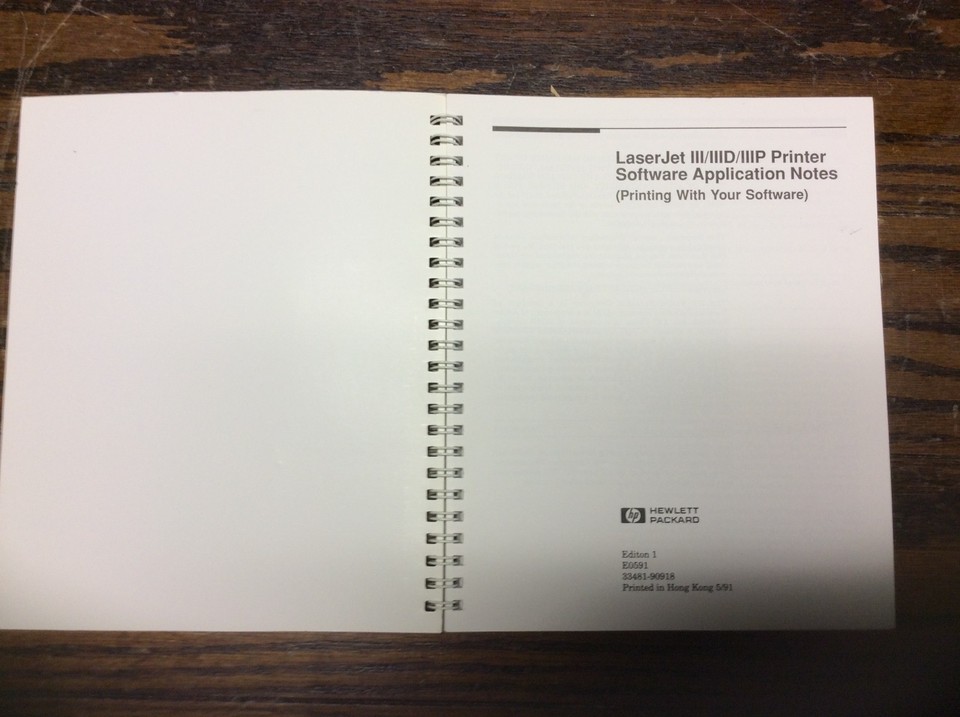 HP LaserJet III/IIID/IIIP SOFTWARE APPLICATION NOTES Guide | eBay