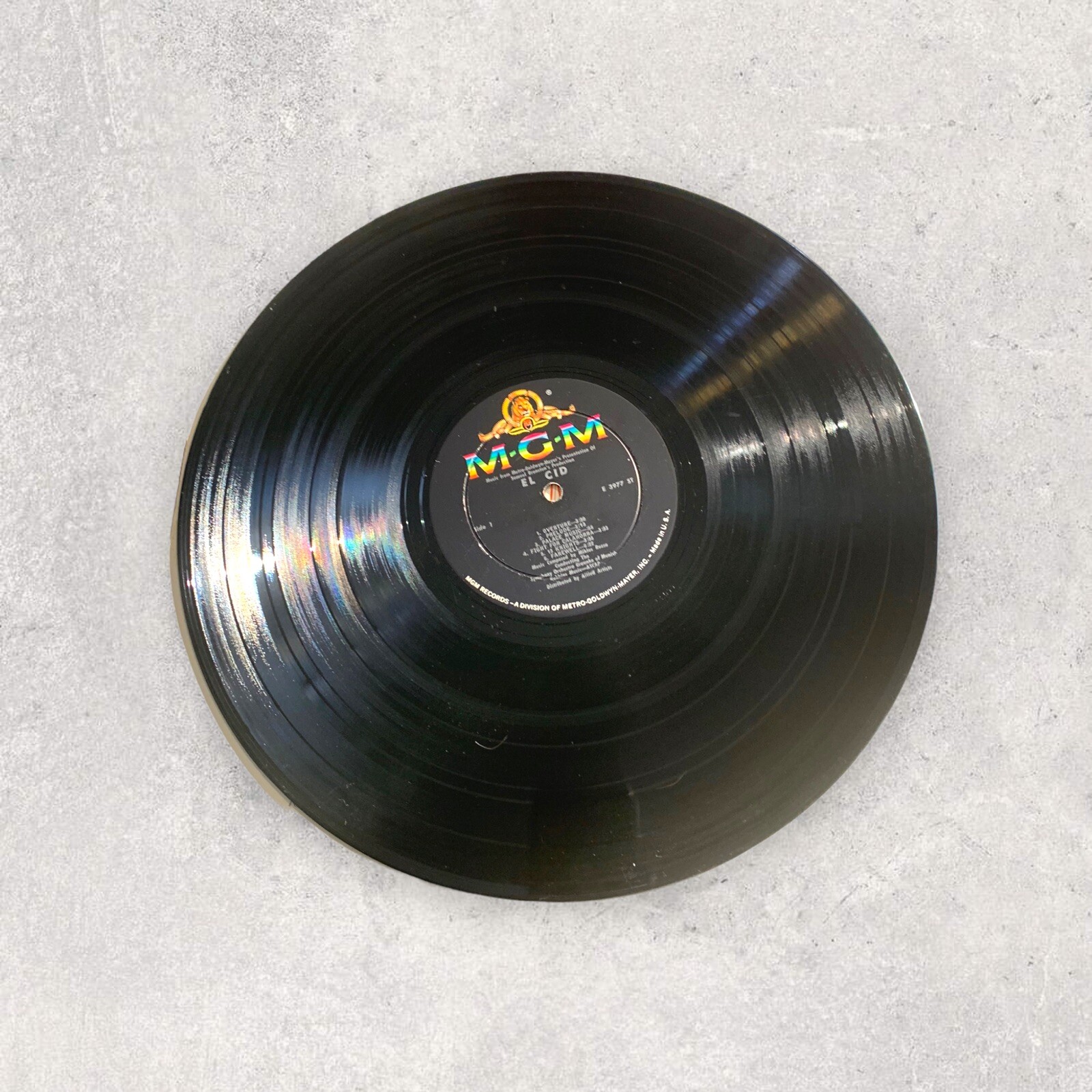 Vintage Vinyl 33rpm LP Record: El Cid, Heston & Loren; Motion Picture ...