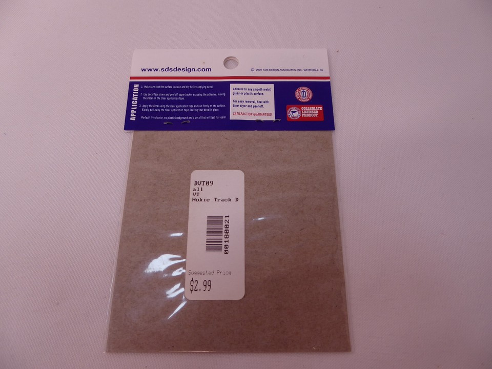 New VT Virginia Tech Hokies SDS Design Assoc. Vinyl Decal Collegiate 3. ...