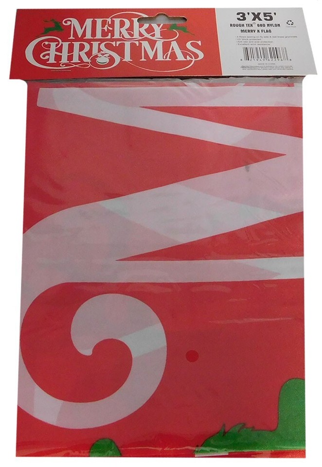 3x5 Merry Christmas Letters Red Premium 3'x5' 68D Woven Poly Nylon Flag ...
