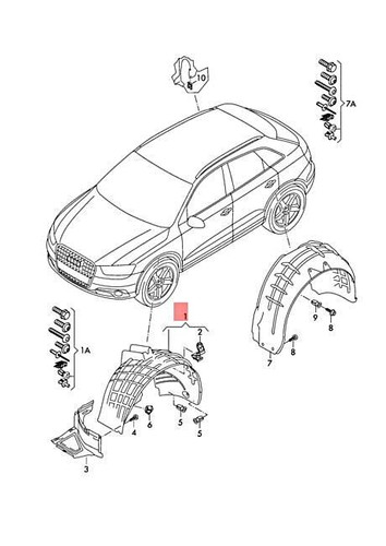 Genuine AUDI Q3 RSQ3 84B 84G 8UB 8UG wheel housing liner 8U0821171C | eBay