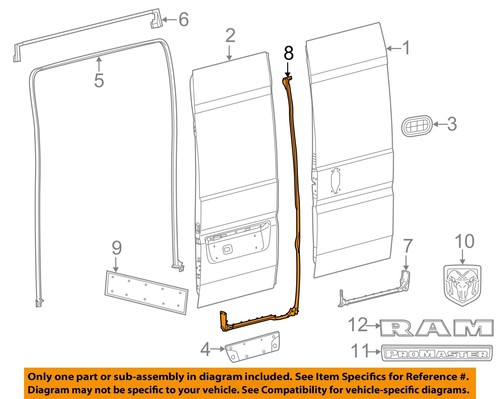 CHRYSLER OEM 19-23 ProMaster 1500 Door Components-Door W'strip ...