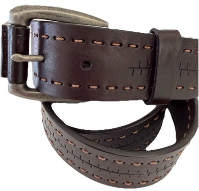 Orvis Brown Heavyweight Thick Leather Belt With Heavy Gauge Buckle Size ...
