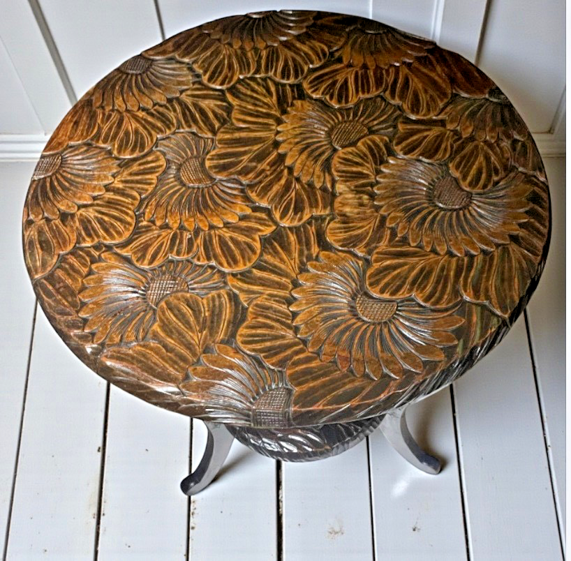 Large Rare Liberty Japanese Hand Carved Table Arts & Crafts c1900 ...