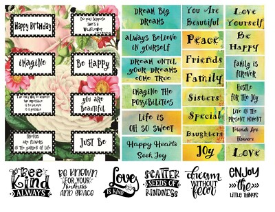 Words & Quotes for Scrapbook Page , Junk Journals, Greeting Cards, 50 ...