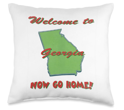 Georgia Welcome to Now Go Home Joke Funny Throw Pillow 2 Sizes. Ships ...