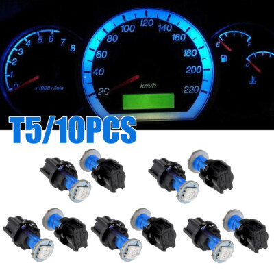 T5 Blue Light Car Instrument Panel Cluster LED Dash Light Bulb W/ Twist ...