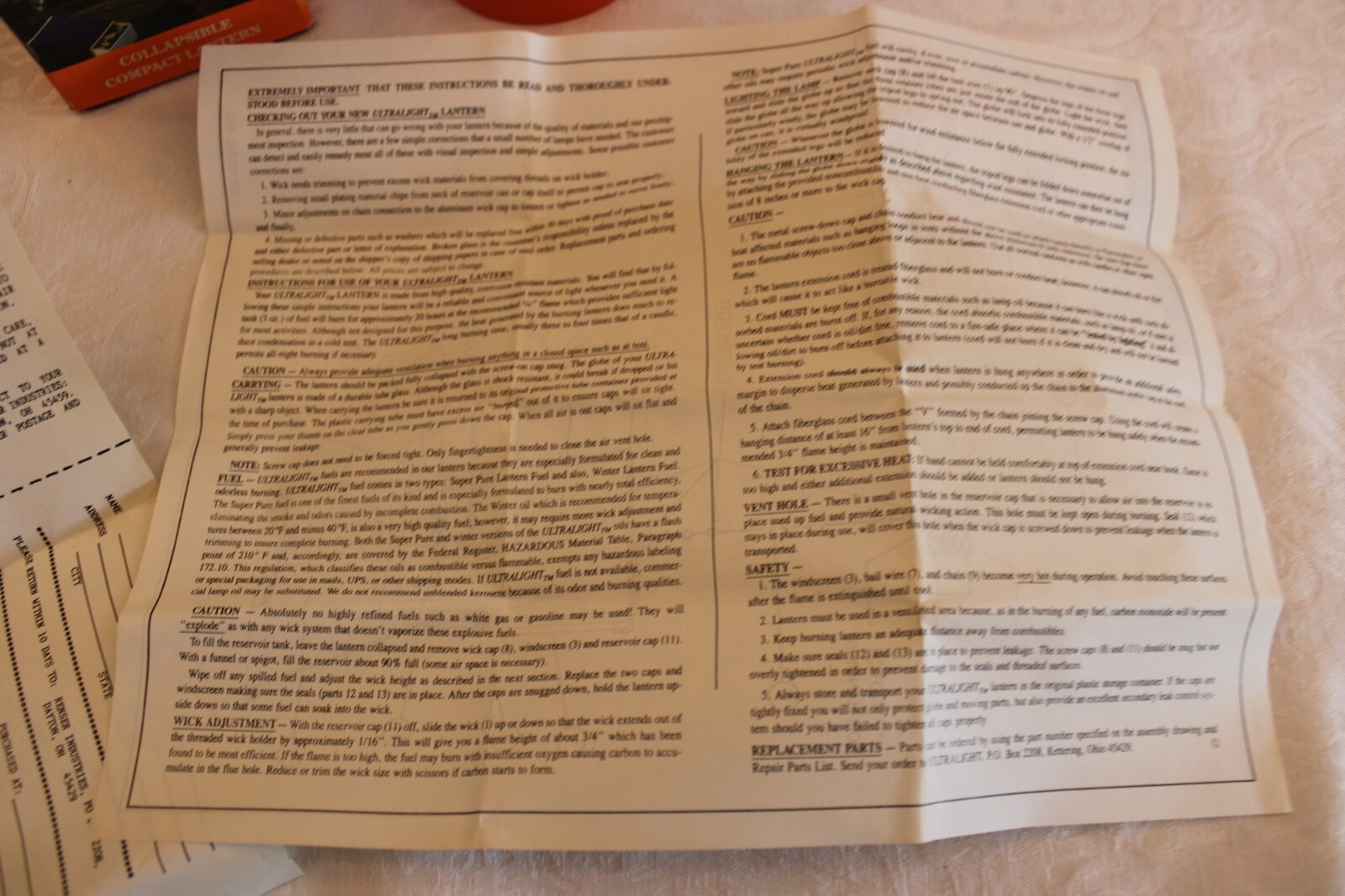 Ultralight Collapsible Lantern 1960s Survival Camping - Renser ...