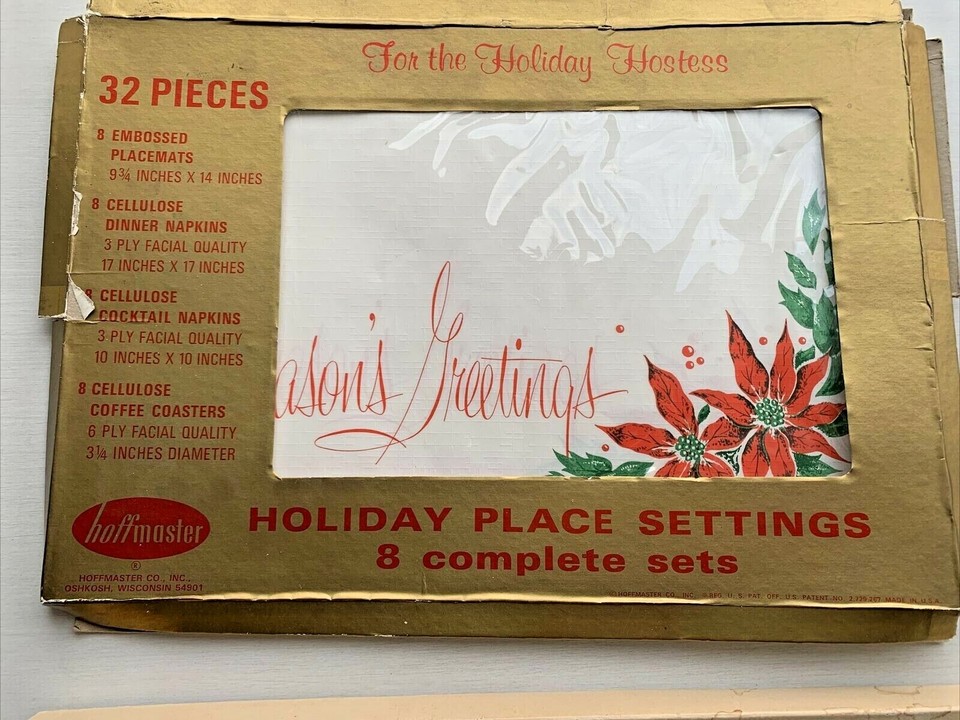 Vintage Christmas Paperware Holidays Lot Placemats Napkins Coasters | eBay