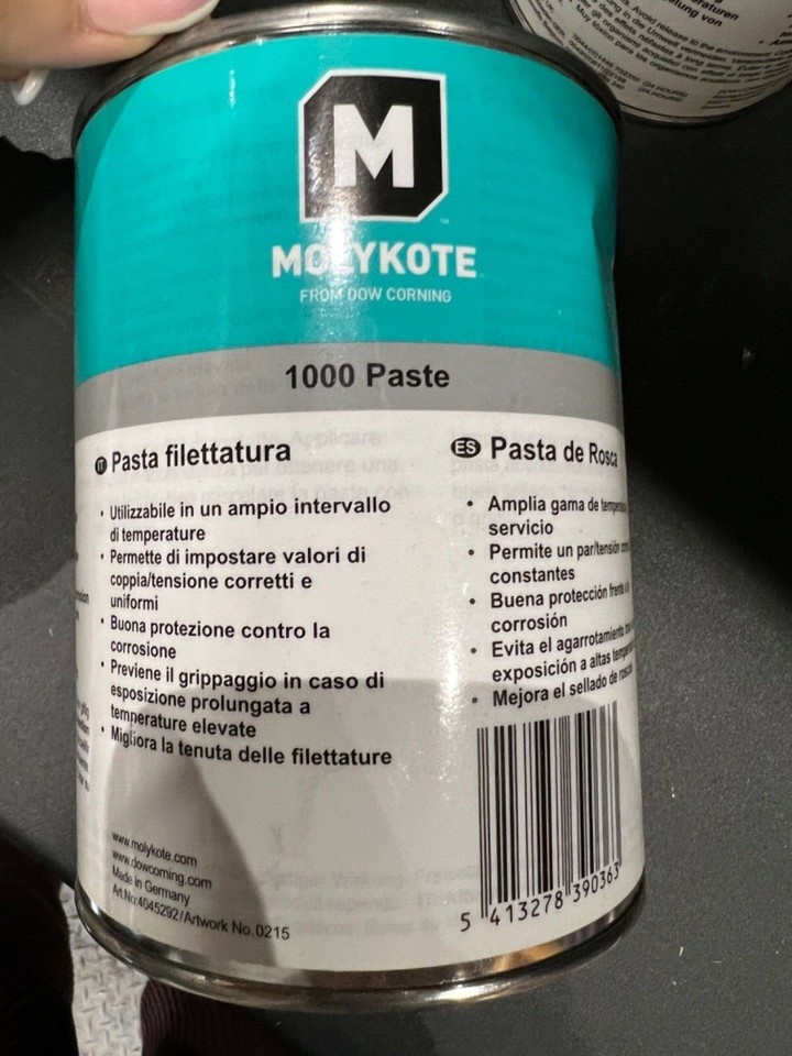 Molycote 1000 Thread Paste Lubricant 1kg x3 Tins £70 + VAT Expiry July ...