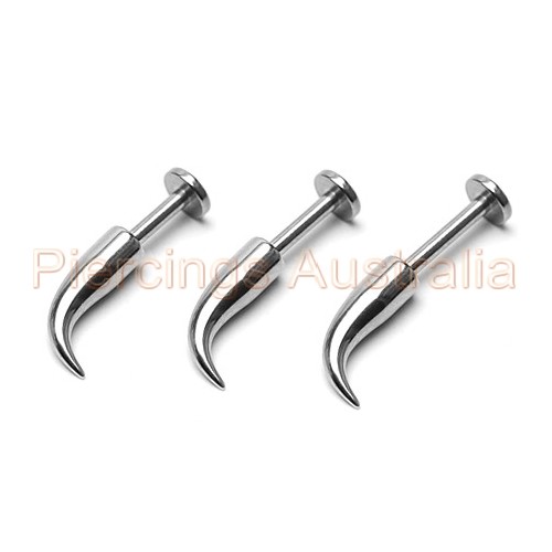 14G Curved Spike Labret Monroe Lip Bar Ring Piercing Jewellery CHOOSE ...