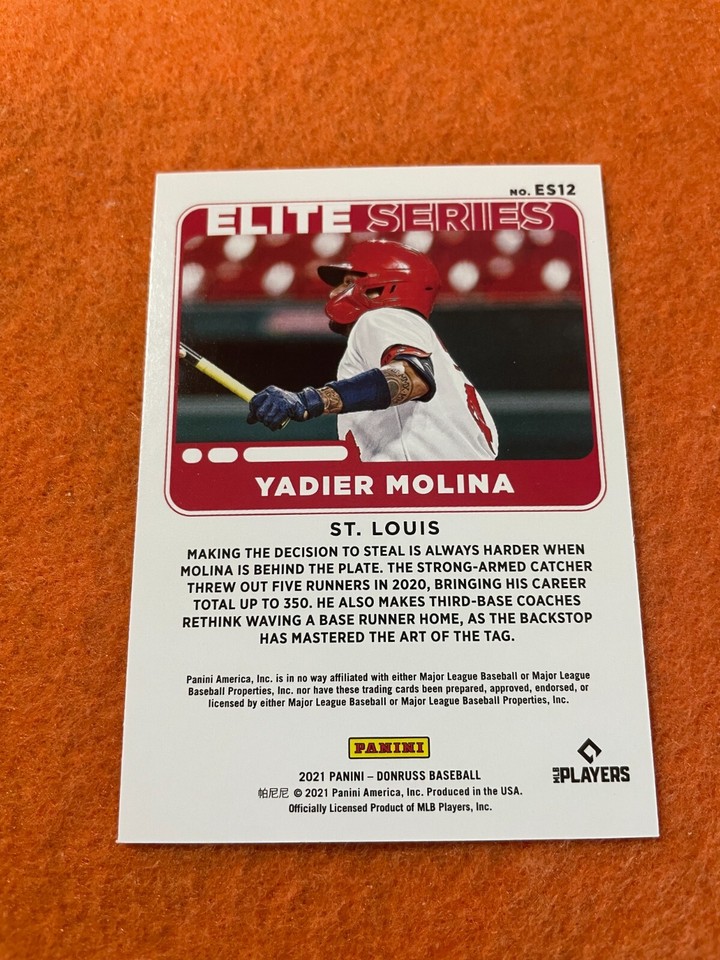 2021 Panini Donruss Yadier Molina ELITE SERIES VECTOR ES12 | eBay