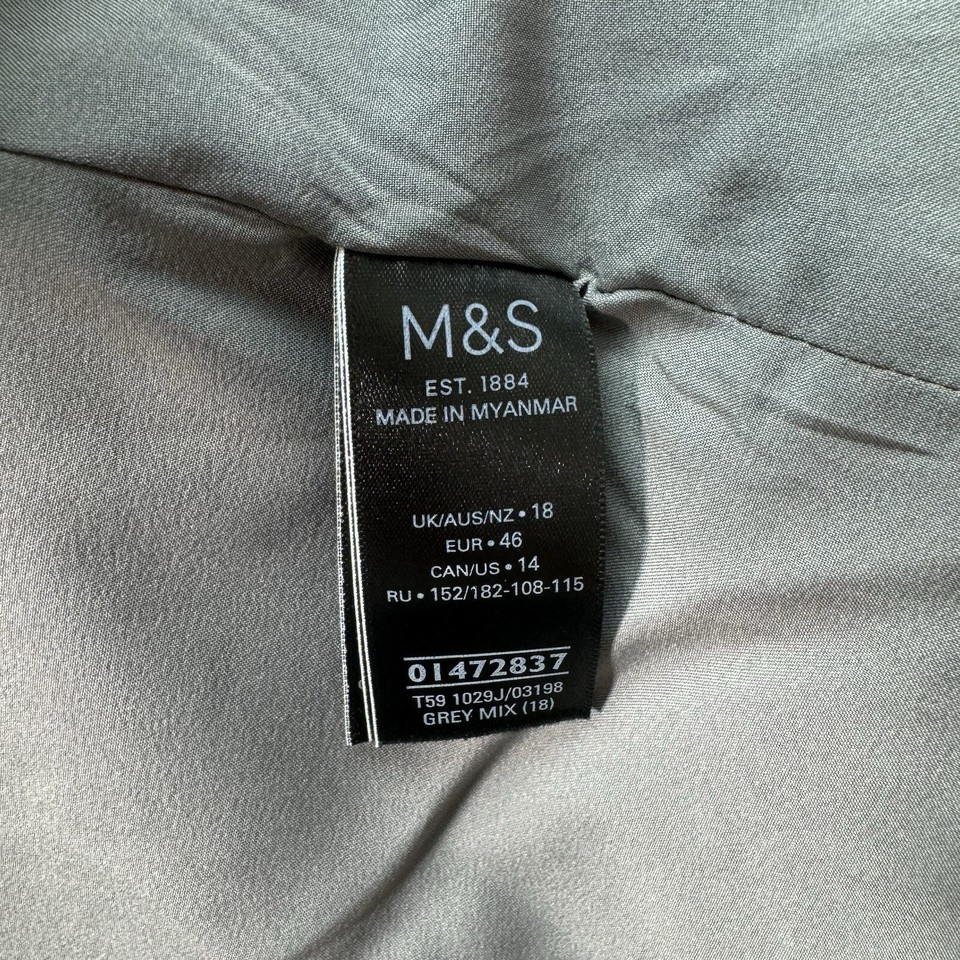 M&S Collection Wool Jacket Blazer UK 18 Tweed Grey Pink Red Check ...