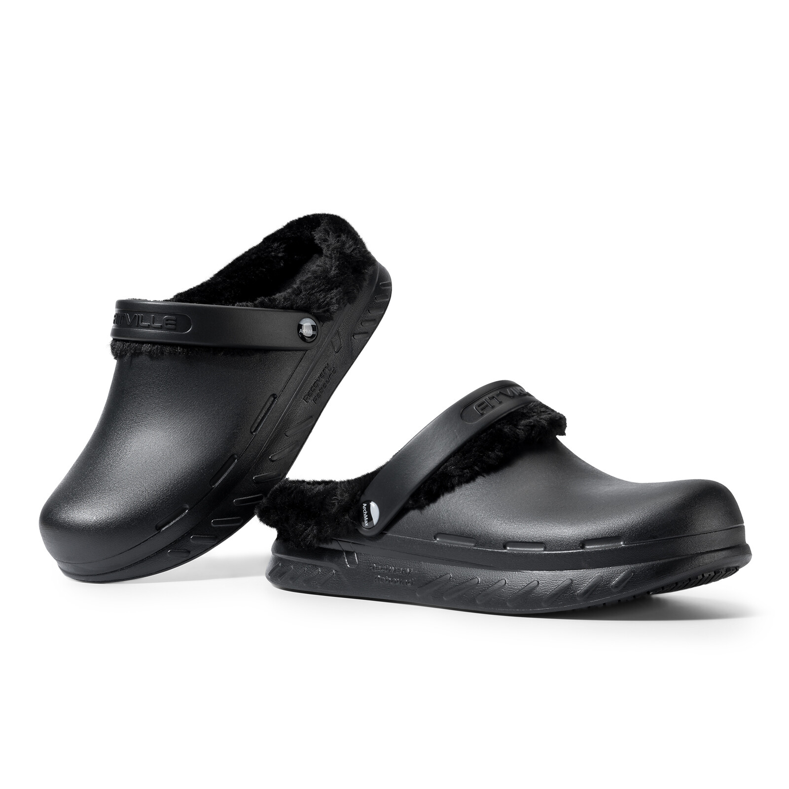 FitVille Mens Fleece Lined Recovery Clogs Garden Work Shoes Wide Fit ...