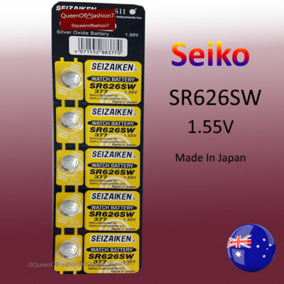 5 x Seiko SR626SW QueenOf7 SR626 Japan Silver Oxide 377/AG4 Battery ...