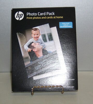 HP Photo Card Pack 10 Sheets of 5x7, 5 Sheets 4x6 Glossy Paper 10-5x7 ...