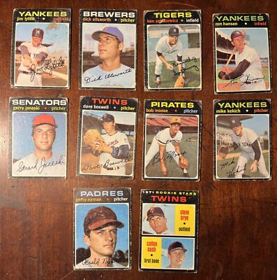 Lot Of 10 1971 Vintage Tops Baseball Cards | eBay