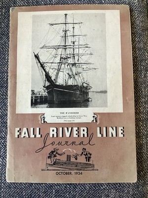 1934 FALL RIVER LINE JOURNAL Magazine Whale Ship Wanderer Maine Hunting ...