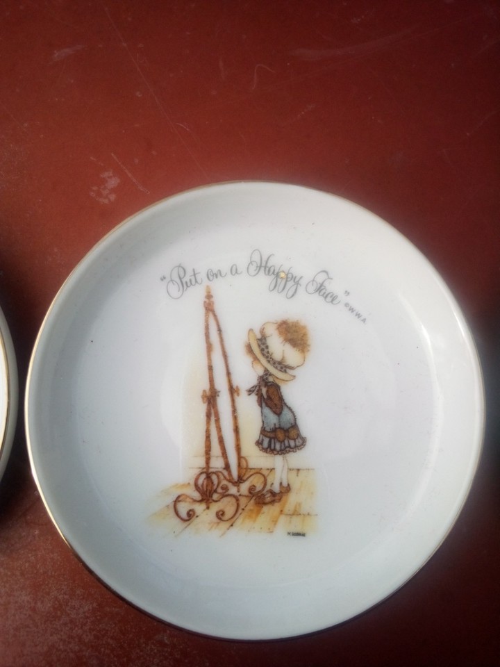 5 Total Holly Hobbie Vintage Gold Rim Collectable 4" inch plates | eBay