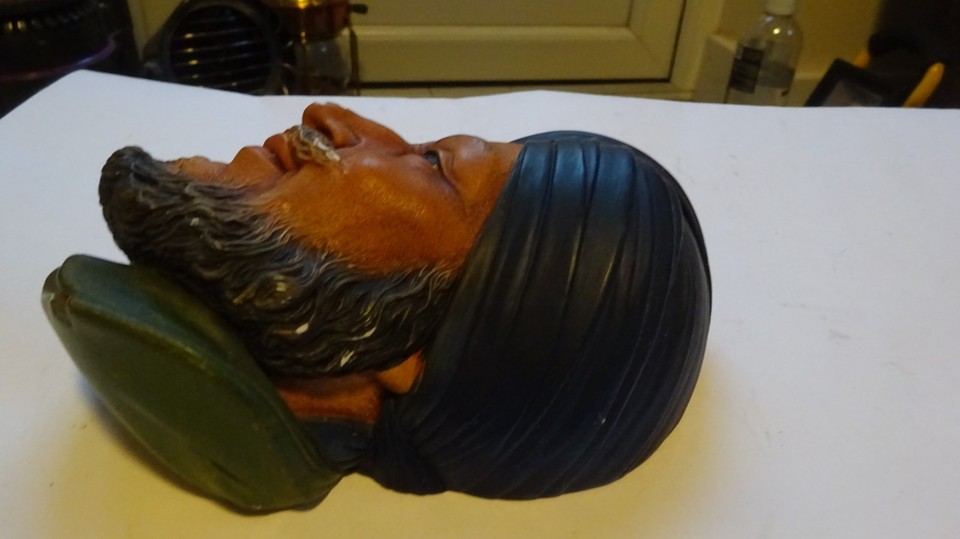 BOSSONS HEAD SIKH Wall Ornament Vintage 3D England Chalkware Bust | eBay UK