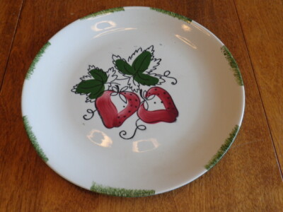 BLUE RIDGE SOUTHERN POTTERIES HAND PAINTED LUNCHEON PLATE STRAWBERRY ...