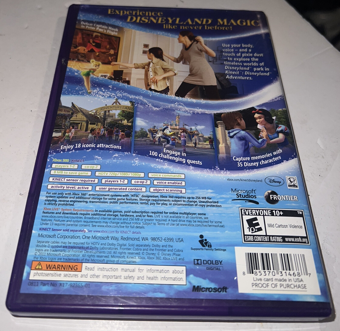 Kinect Disneyland Adventures Microsoft Xbox 360 Game Complete Tested ...