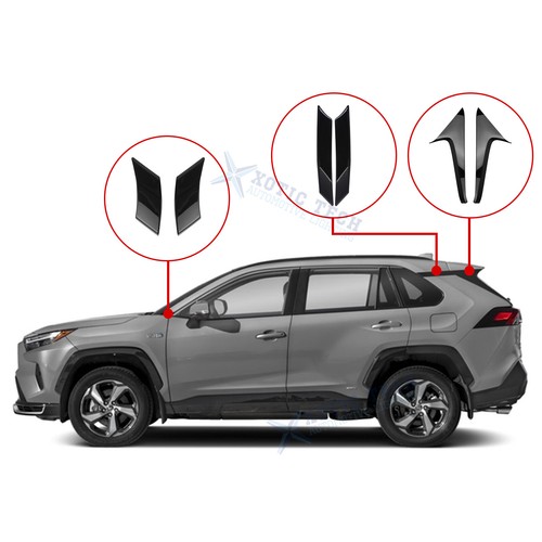 Glossy Black Front Rear Window Pillar Cover Combo Kit For Toyota RAV4 ...