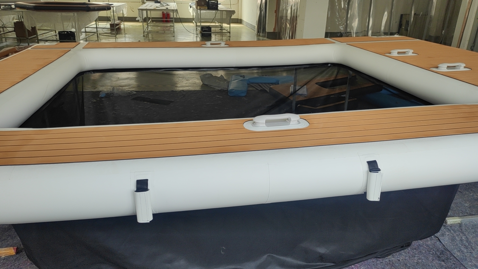 4x3M Non-slip Inflatable Dock Platform Swimming Pool With Net For Sea ...