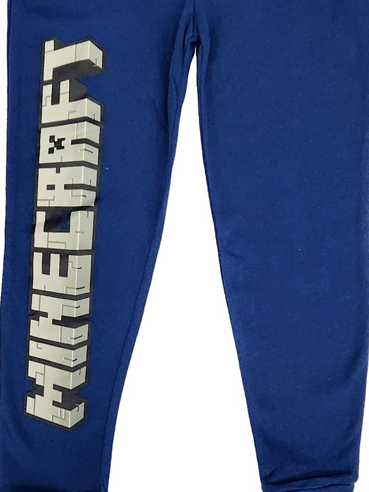 Marvel Boys Blue Minecraft 2 Pocket Elastic Waist Jogger Sweats Pants ...