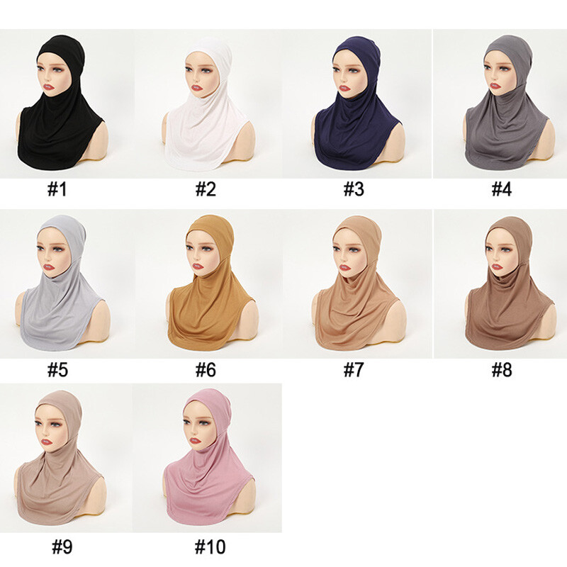 Muslim Underscarf Inner Hijab Women Headscarf Wrap Turban Instant Pull ...