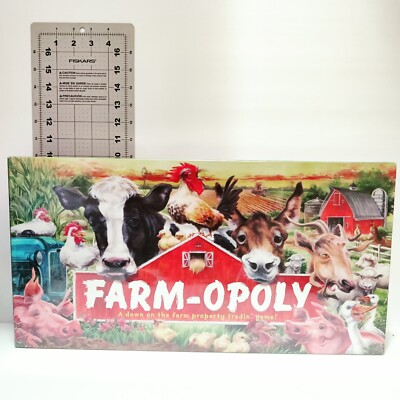 Farm- opoly Board Game monopoly Property Trading 6 custom pewters New ...