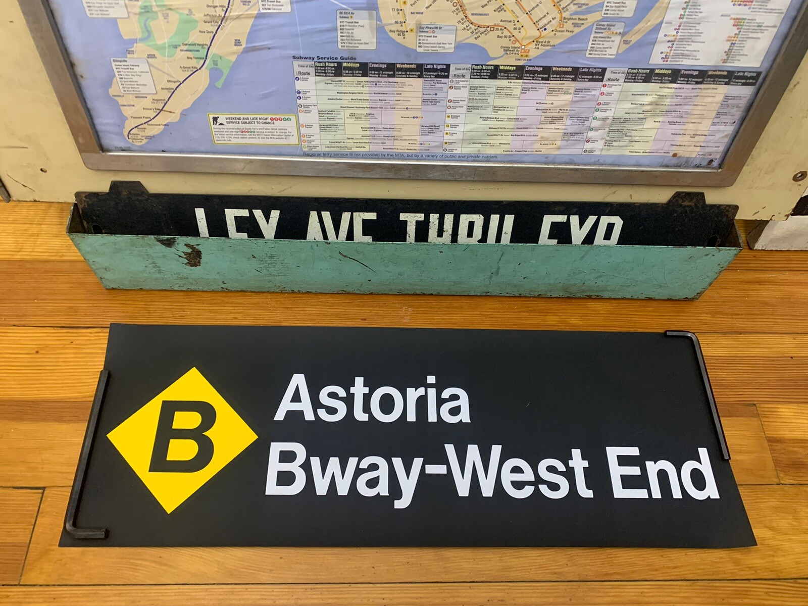 NY NYC SUBWAY ROLL SIGN ASTORIA WEST END BROADWAY EAST RIVER SUNNYSIDE ...