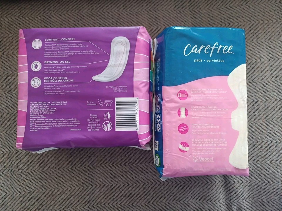 Poise Light Regular 30 Count + Carefree Ultra Thin 28 Count Pads!! | eBay