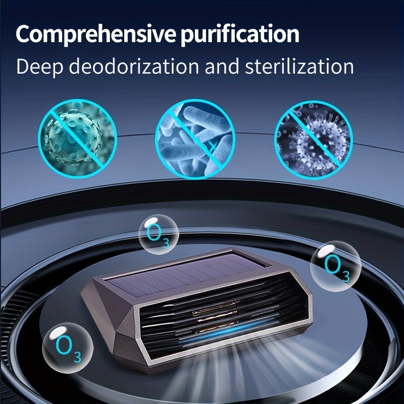 USB/Solar Powered Car Air Purifier Ozone & Negative Ion Odor Eliminator ...