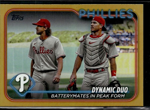 2024 Topps #428 Dynamic Duo J.T. Realmuto / Aaron Nola Gold Foil ...