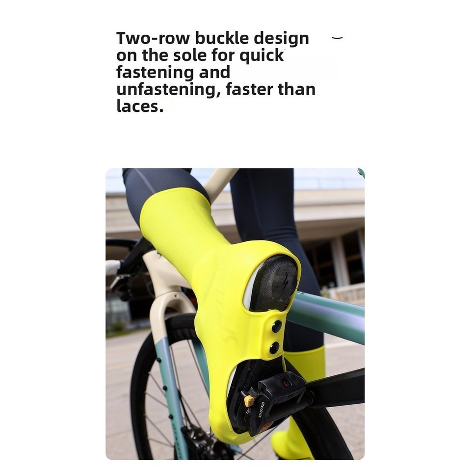 Silicone Bike Shoe Covers with Snap Buttons for Quick Wear and Removal ...