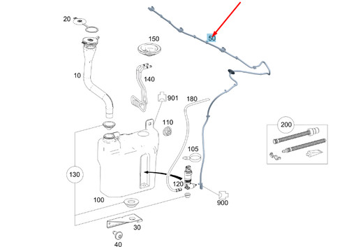 NEW MERCEDES-BENZ VITO W447 WINDSHIELD SYSTEM HOSE LINE A4478607100 ...