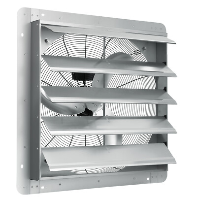 VEVOR Shutter Exhaust Fan Shop Exhaust Fan 24'' Wall Mounted Aluminum ...