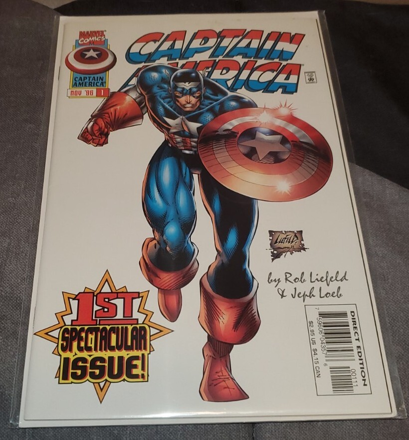 Captain America #1 (1996 Marvel, Vol. 2) 1st Rikki Barnes! Liefeld ...