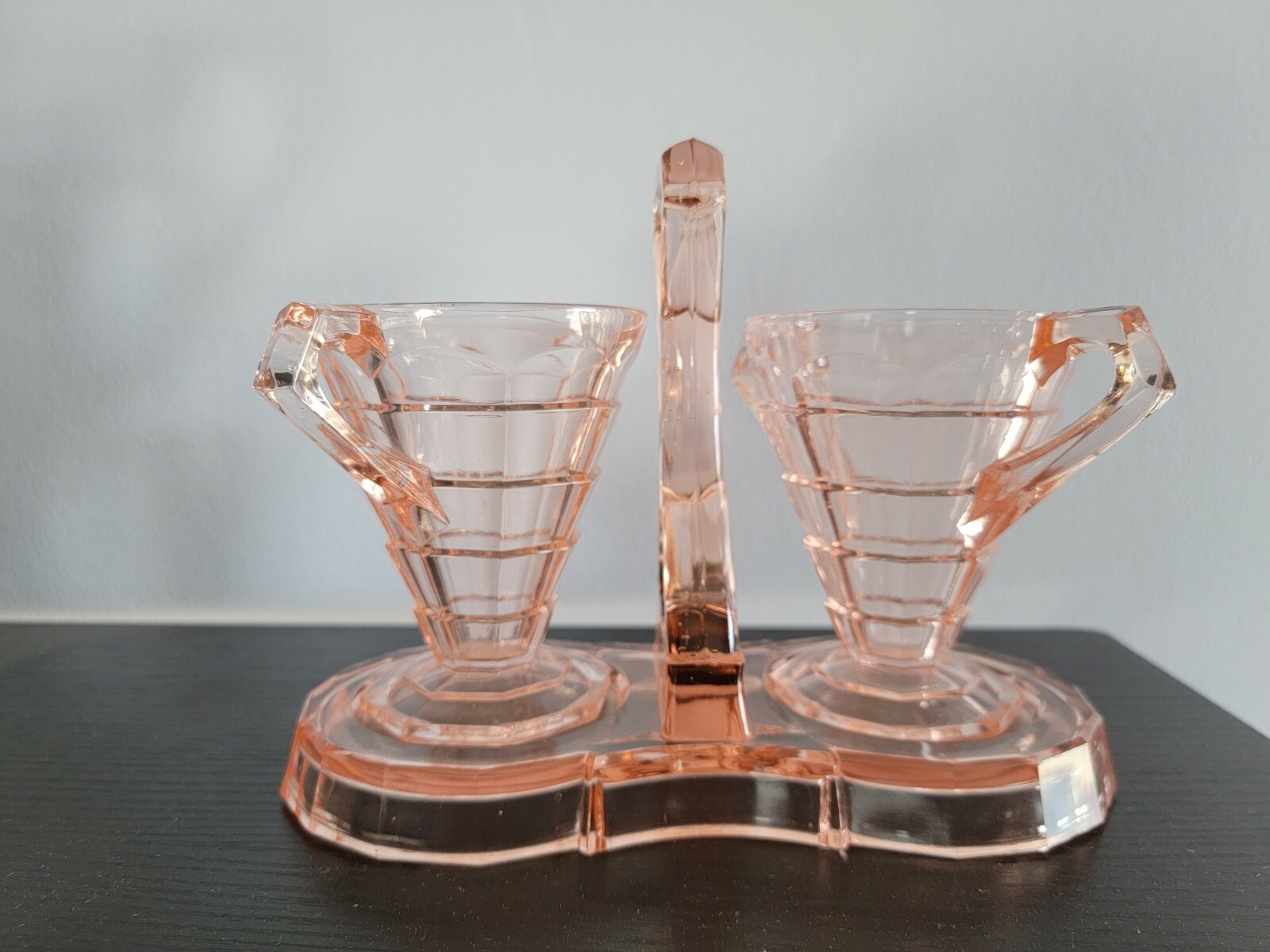 Pink Depression Cream & Sugar w/ Tray SET Indiana Glass Tea Room ...