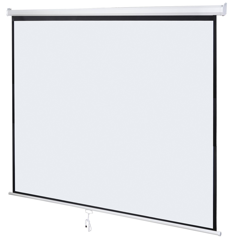 120'' Projector Screen Projection Screen Manual Pull Down HD Screen 1:1 ...